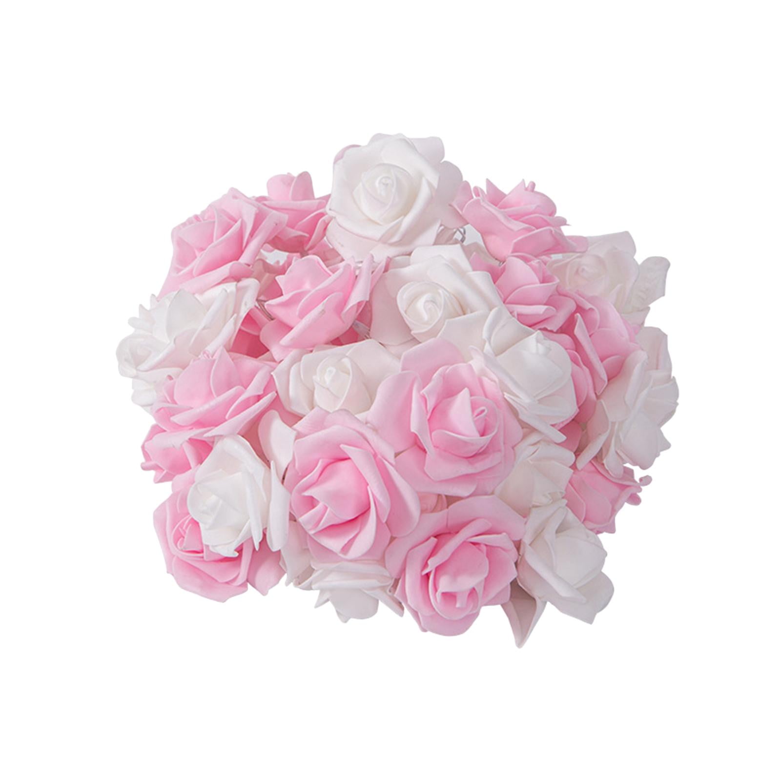 Cadena de luces LED jinwen con rosas 300 cm flores artificiales ...