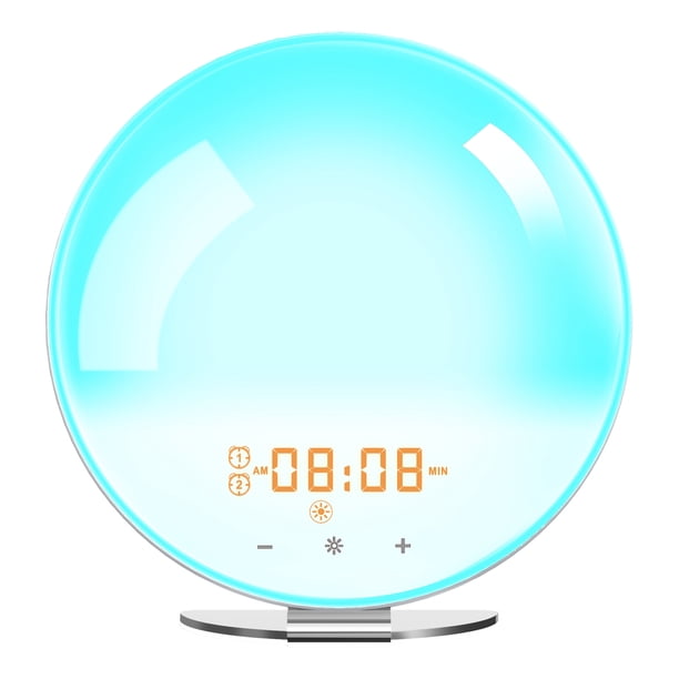 Lámpara de mesa de reloj inteligente con luz multifuncional con radio ...