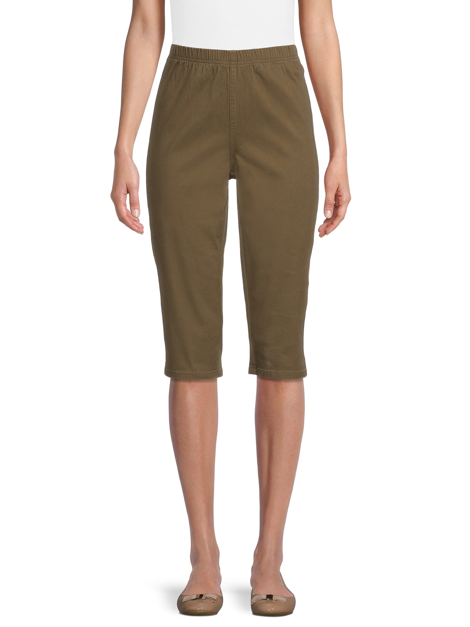 Real Size Women's 17" Stretch Pull On Capri - Walmart.com