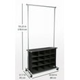Mainstays Garment Rack with Shoe Cubbies Silver Black Metal Frame for ...