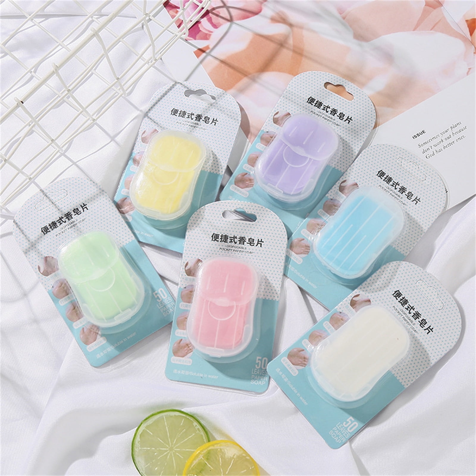 Baofu 50PCS Disposable Hand Washing Tablet Travel Carry Toilet Soap ...