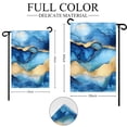 Blue Marble Garden Flag 28x40 Inch Abstract Ocean Waves Gold Stripes ...