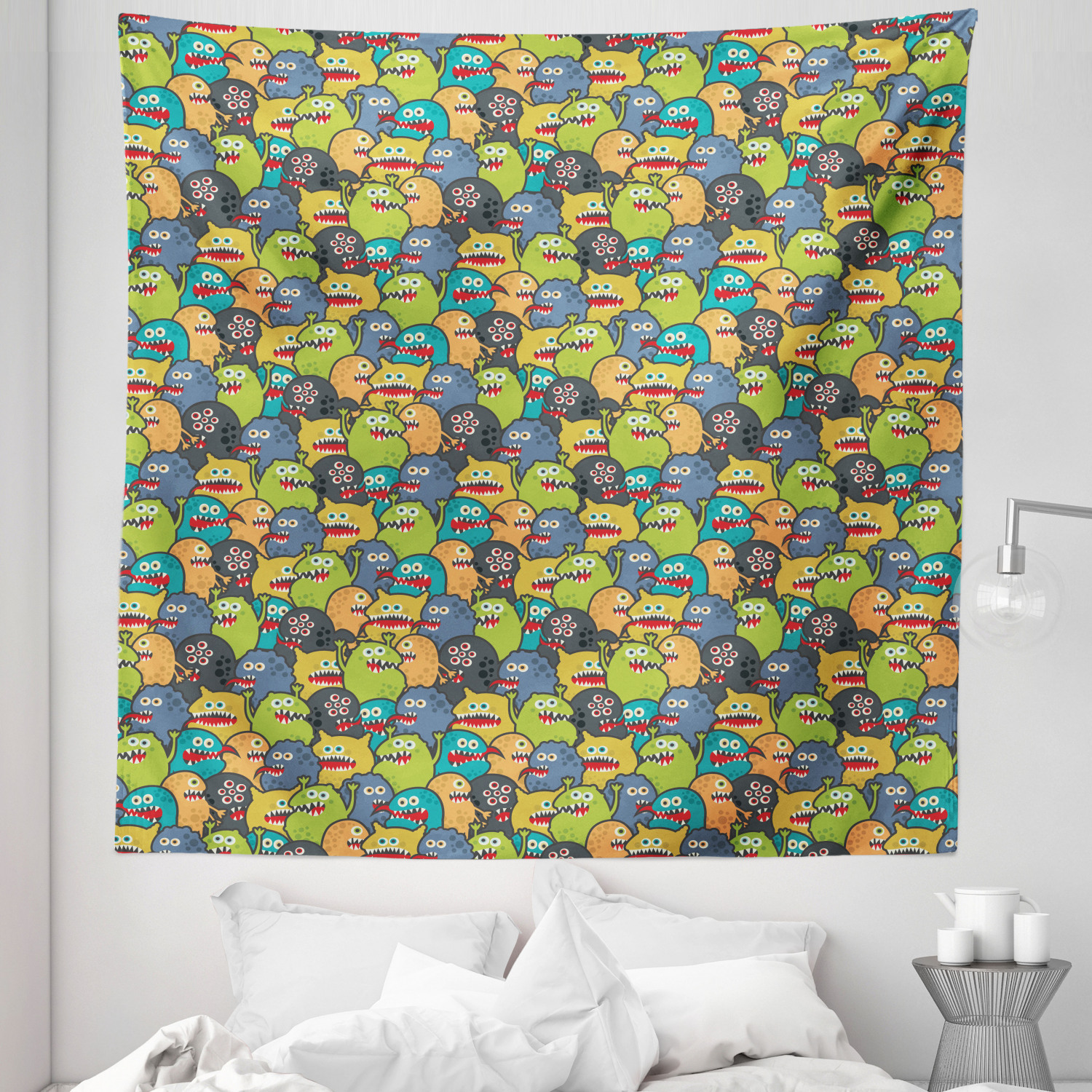 Alien Tapestry, Monsters with Many Eyes Crowd of Characters from Outer ...