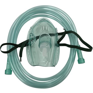 1pk Adult Non-Rebreather Oxygen Mask w/6.8Ft Crush Resistant Tubing ...