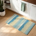 Doormat Bathroom Rugs 18x30in, Farm Wood Board Blue Gradient Non Slip ...