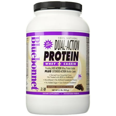 Bluebonnet 100% Natural Dual Action Protein Powder Natural Chocolate ...