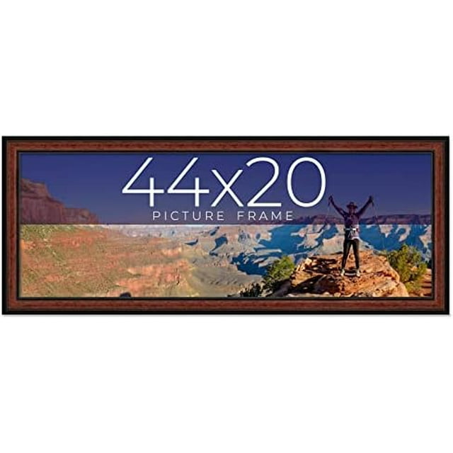 44X20 Executive Brown Real Wood Picture Frame Width 1.25 Inches ...