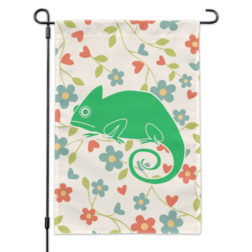 Chameleon Floral Wallpaper Garden Yard Flag - Walmart.com
