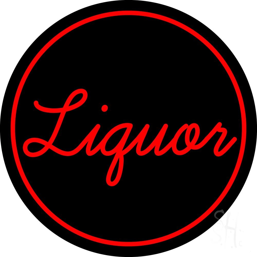 Red Liquor LED Neon Sign 24 x 24 - inches, Clear Edge Cut Acrylic ...