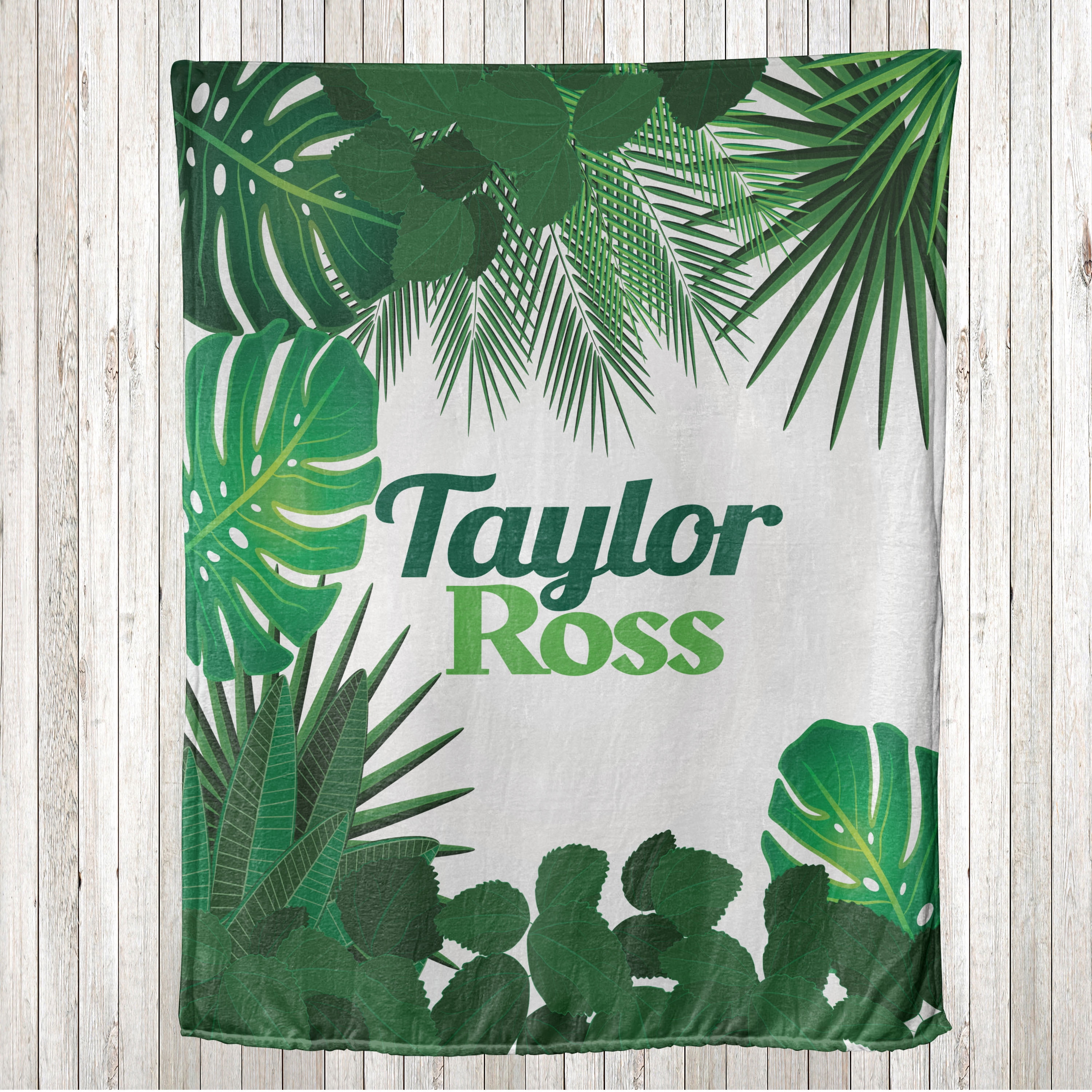 Tropical Throw Blanket, Bold Exotic Jungle Leaves Palms Monstera ...