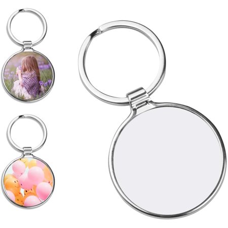 CPDD 10PCS Sublimation Blanks Keychains Metal Round Key Rings for Heat ...