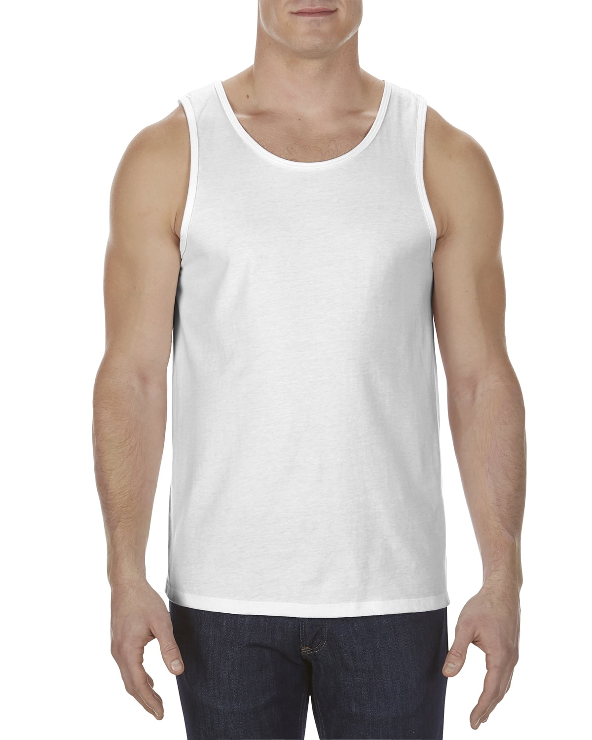 Alstyle AL5307 Adult 4.3 oz., Ringspun Cotton Tank Top - White - Small ...