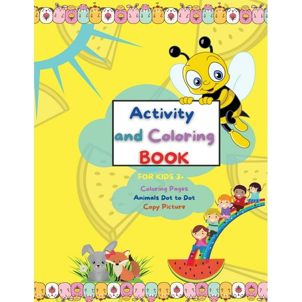 Activity and Coloring Book for Kids 3+, Coloring Pages, Animals Dot to ...