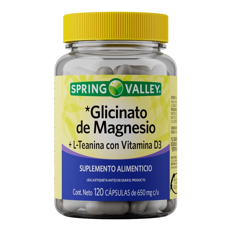 Glicinato de Magnesio Spring Valley 650mg 120 capsulas | Walmart en línea