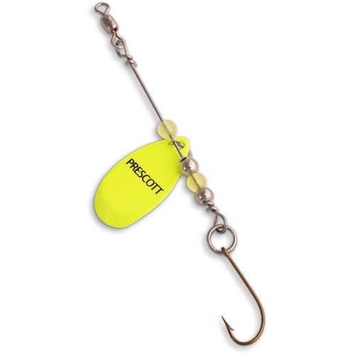 Prescott Spinner Pan Fish Rig Series 4" Leader 1-1/4" Blade-Fluorescent ...