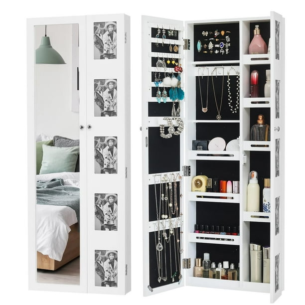 Ktaxon Wall Mounted Jewelry Cabinet, Armoire Jewelry Organizer Storage ...