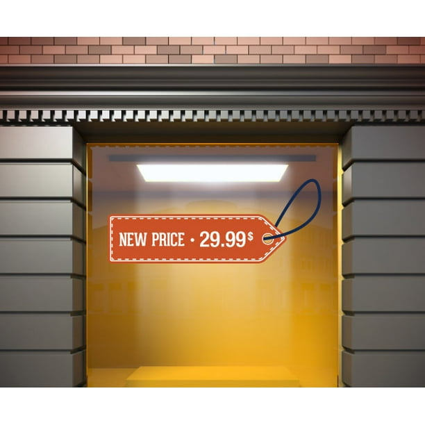 New Price 29.99 Retail Discount Sign Wall Decal - Vinyl Decal - Car ...
