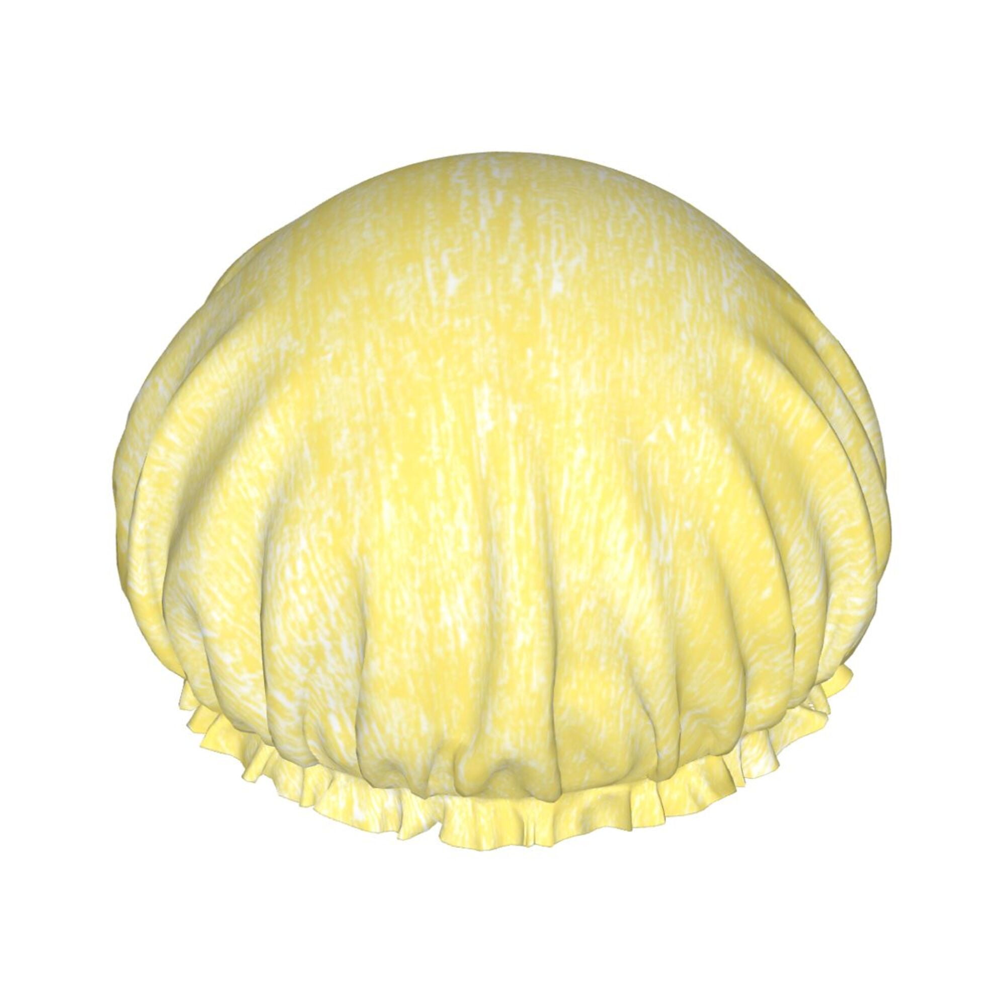 YFYANG Women's Double Waterproof Shower Cap, Yellow Wood Texture ...