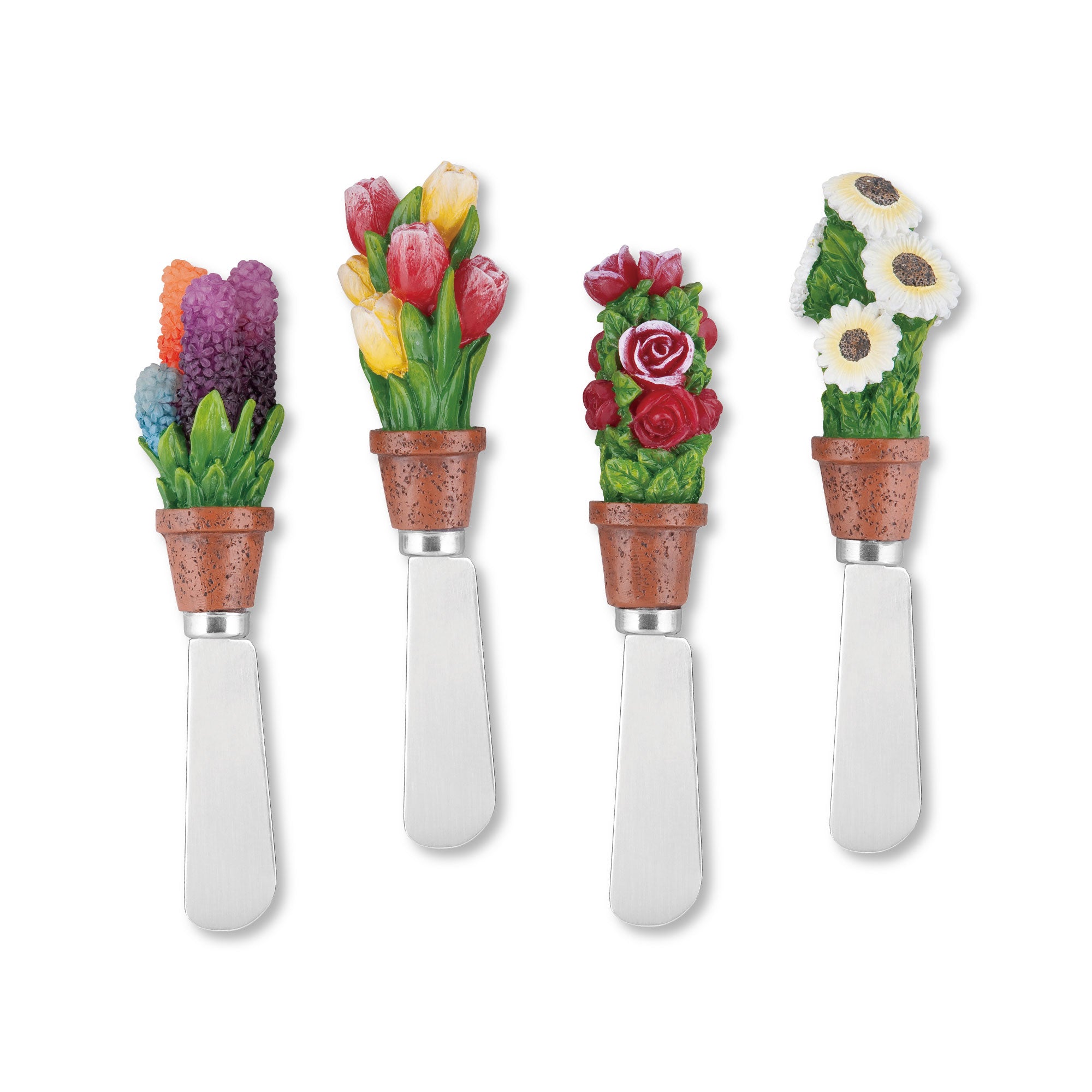 Mr. Spreader 4-Piece Hand Painted Resin Handle with Stainless Steel ...
