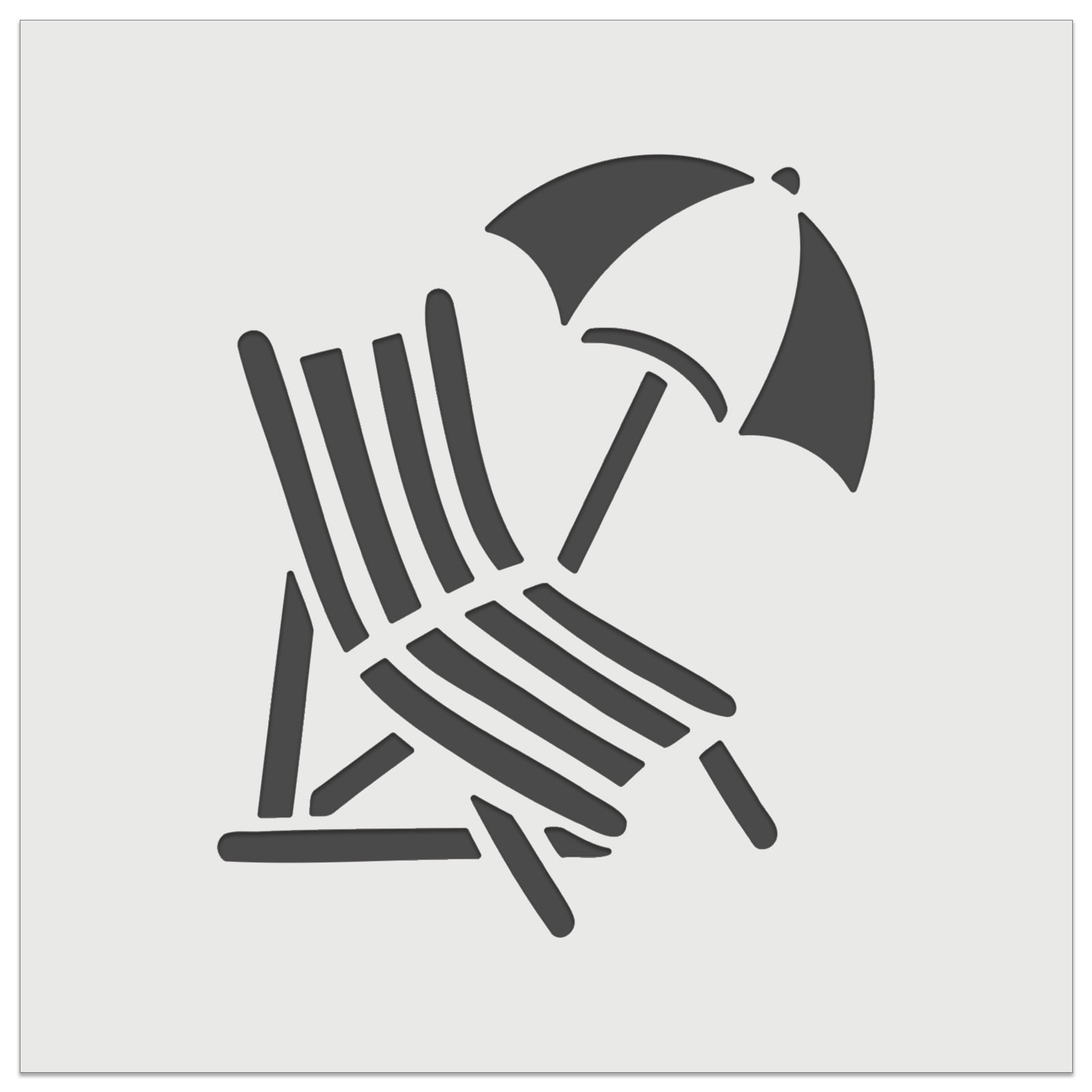 Beach Lounge Chair and Umbrella DIY Cookie Wall Craft Stencil - 5.5 ...