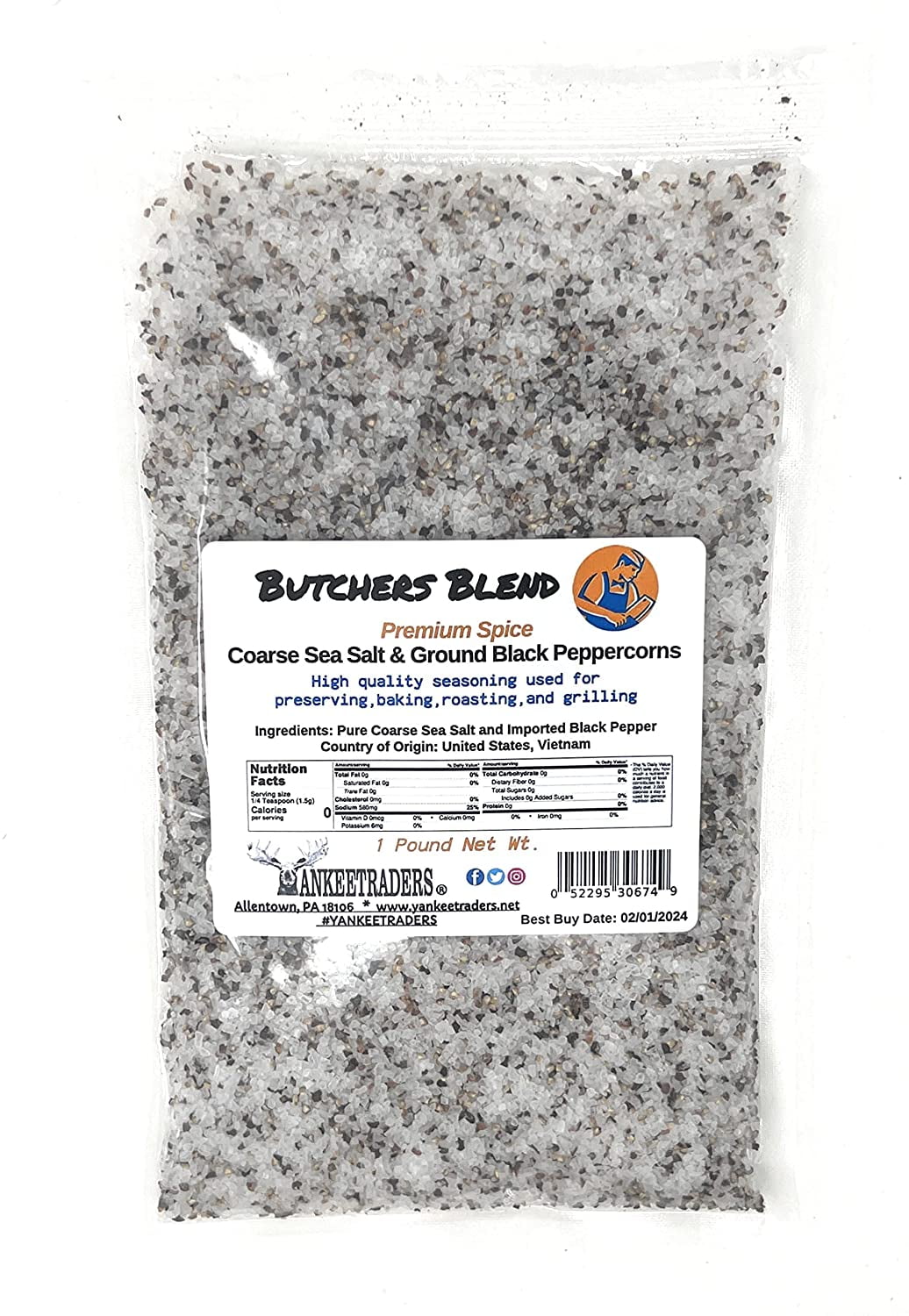 YANKEETRADERS® Butchers Blend, Premium Sea Salt and Black Pepper Mix ...