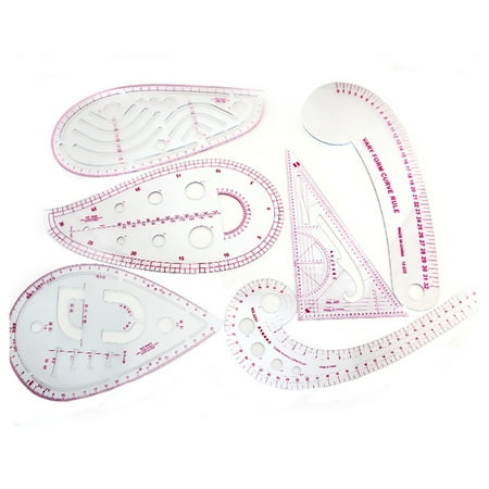 Amdohai 6PCS French Metric Ruler Clothing Fashion Ruler Curve Shaped ...