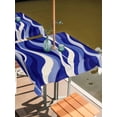 Blue Line Square Outdoor Tablecloth with Umbrella Hole Gradient ...