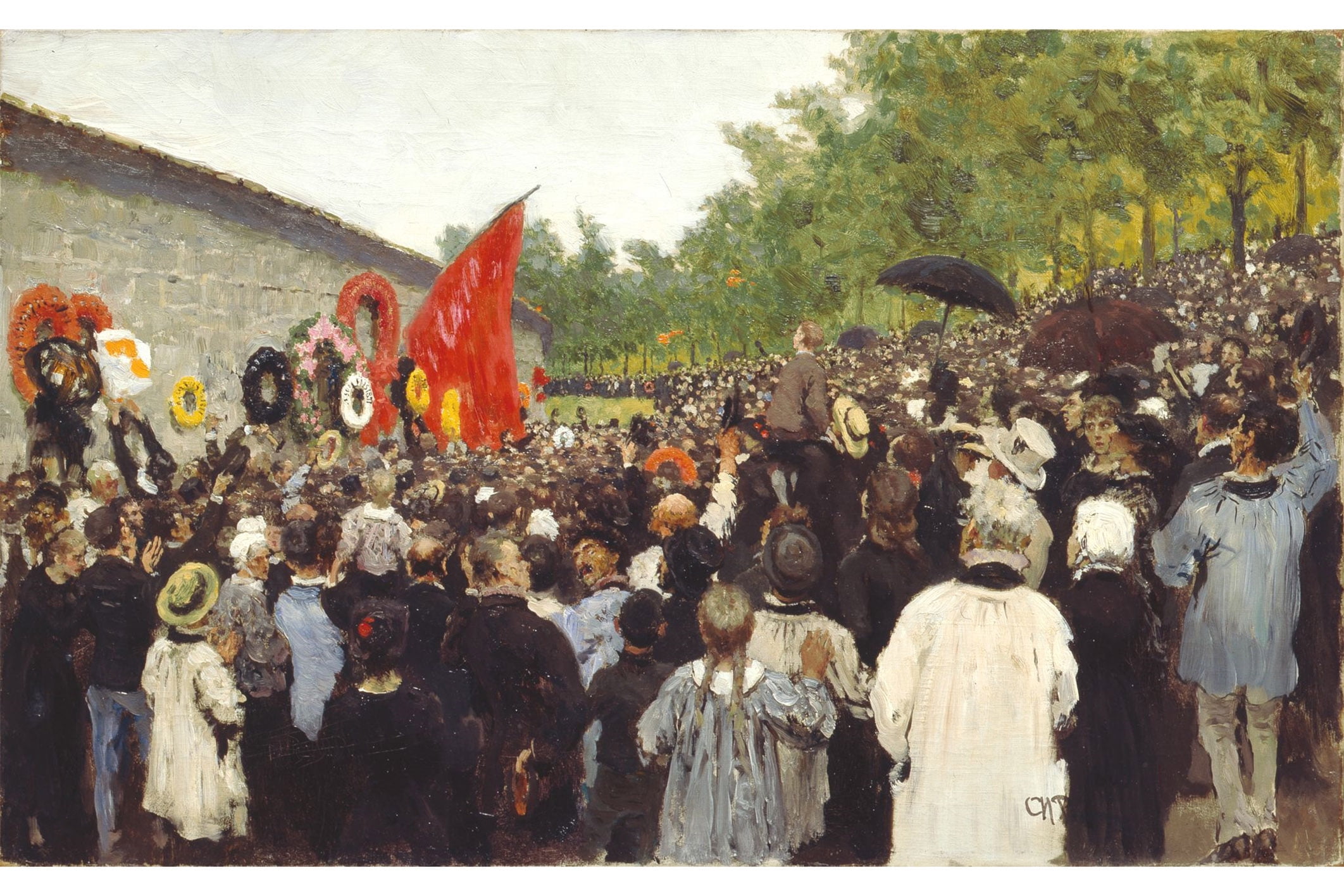 24x36 gallery poster, The wall of Pere Lachaise Cemetery commemorating ...