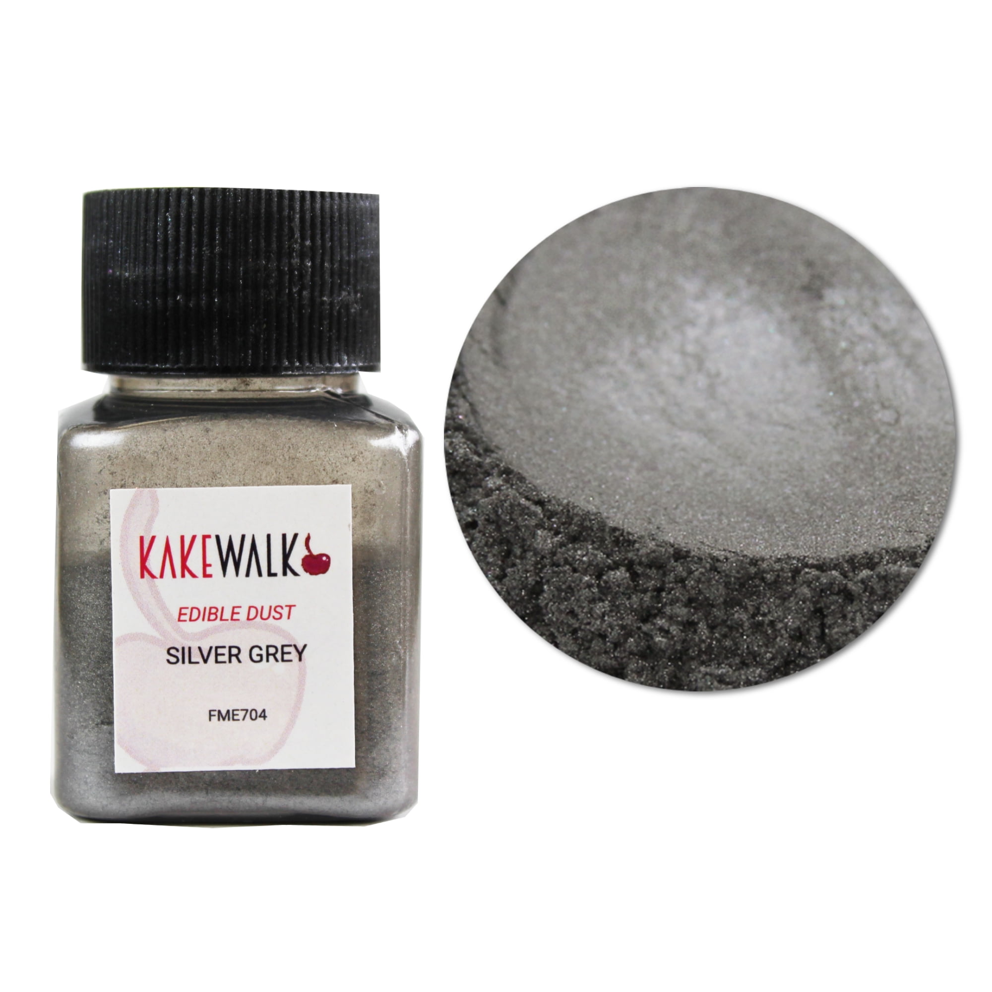 Silver Grey - Kakewalk Edible Luster Dust 10 grams - Walmart.com