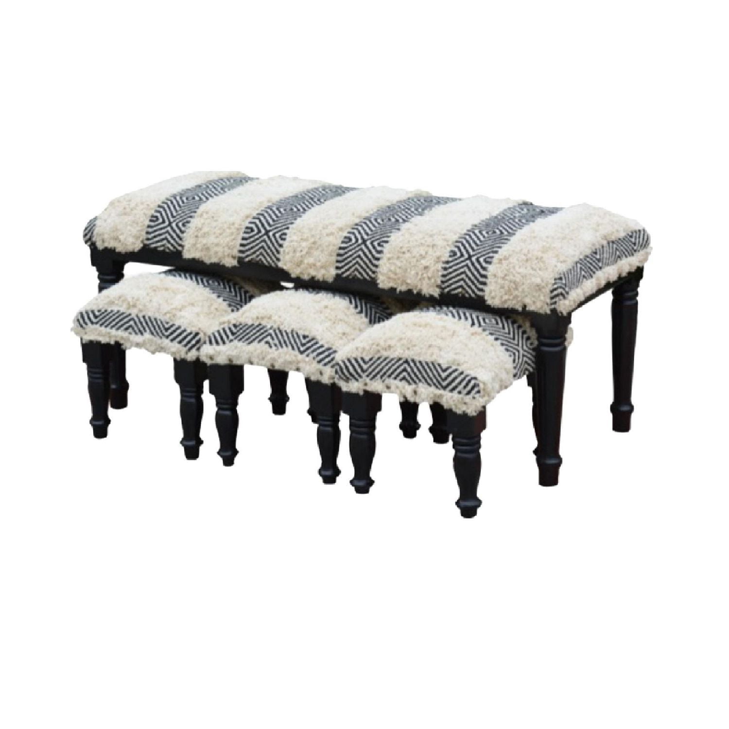 Click here for Ih Casadécor 4 Piece Wood Bench And Stools Set (To... prices