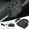 Soug 3-Way 12V 24V Multi Socket Car Cigarette Lighter Splitter USB ...