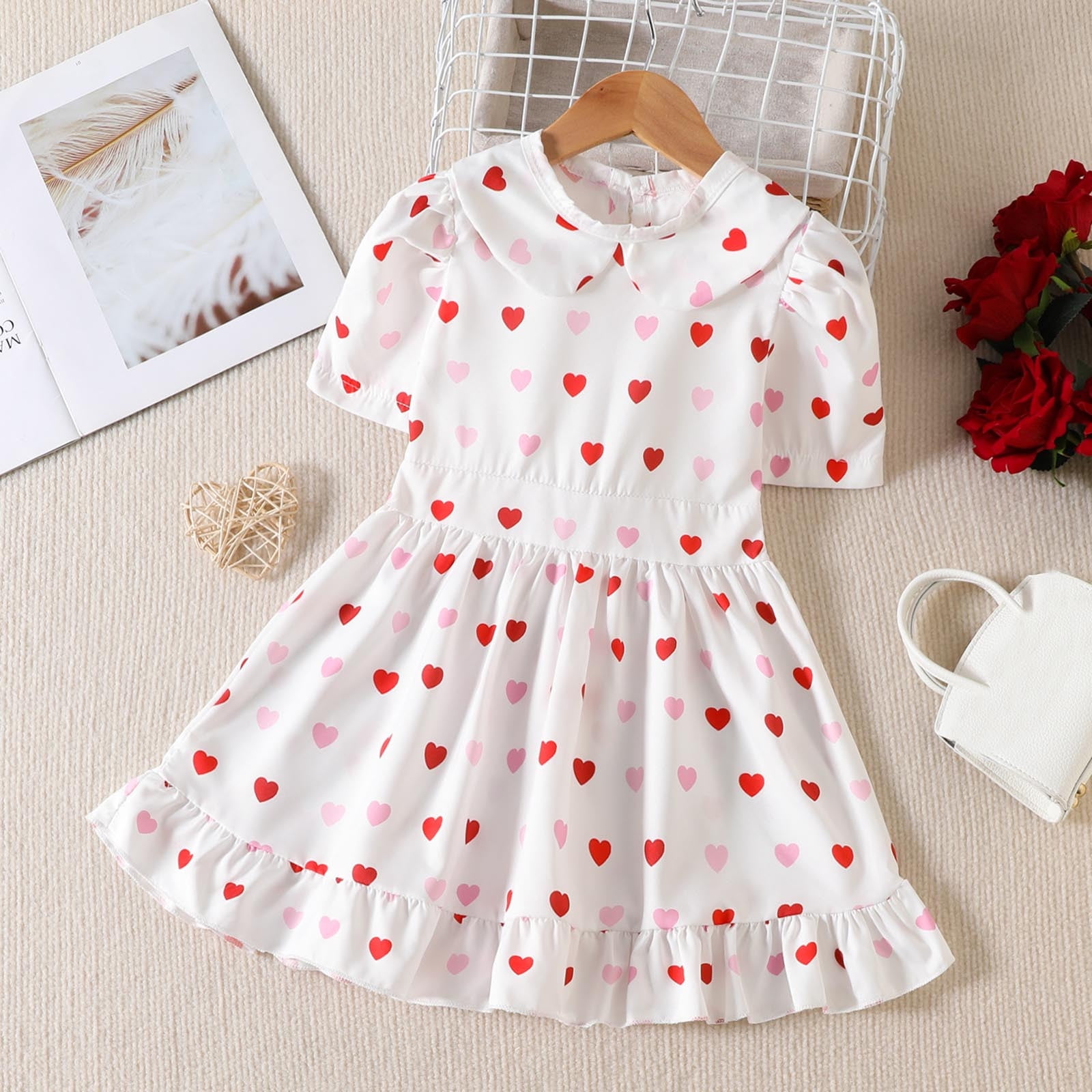 Click here for Zhangmingg Toddler Girls Valentine Hearts Print Ru... prices