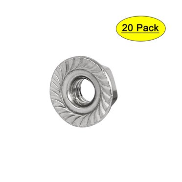 1/4-20 Serrated Flange Hex Lock Nuts 304 Stainless Steel 10 Pcs ...