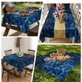 Waterproof Tablecloth Red Small Boats Deep Blue Seawater Rectangle ...