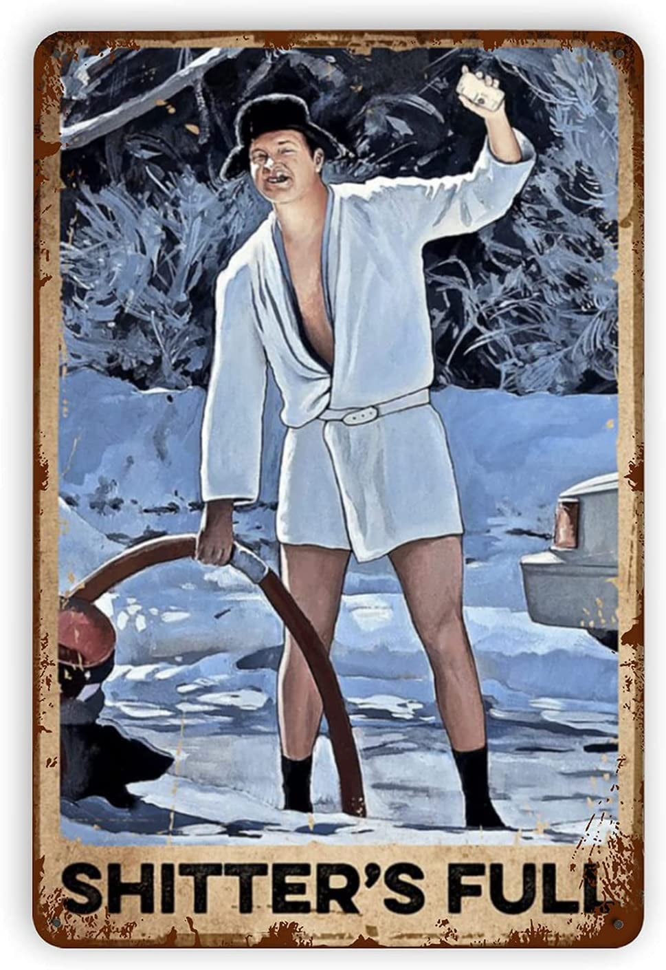 Shitter's Full Metal Retro Tin Signs, Funny Wall Decor Vintage Art Tin ...