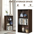 Gymax Office Bookshelf: 3-Tier Wooden Bookshelves & Multi-functional ...