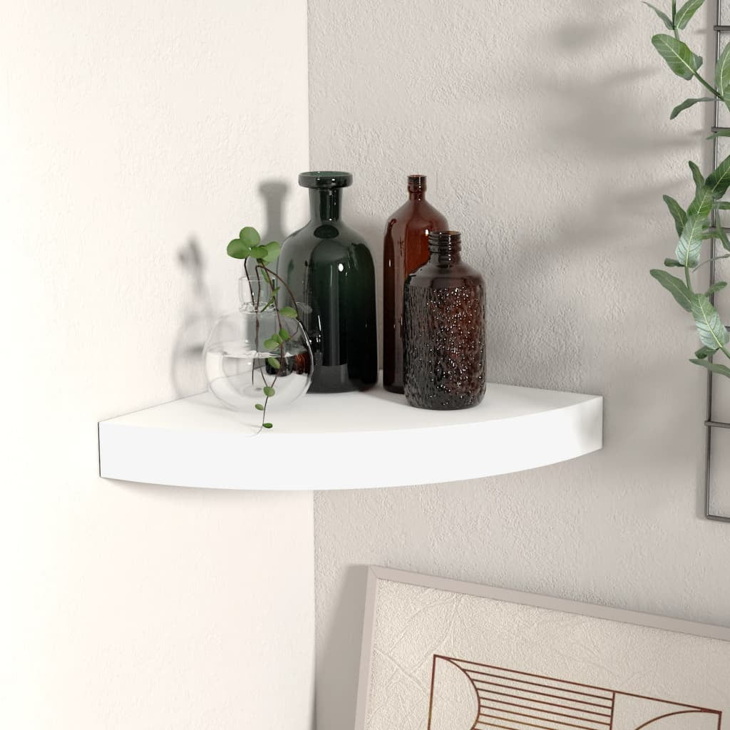 Click here for Vidaxl Floating Corner Shelf White 25x25x3.8 Cm Md... prices