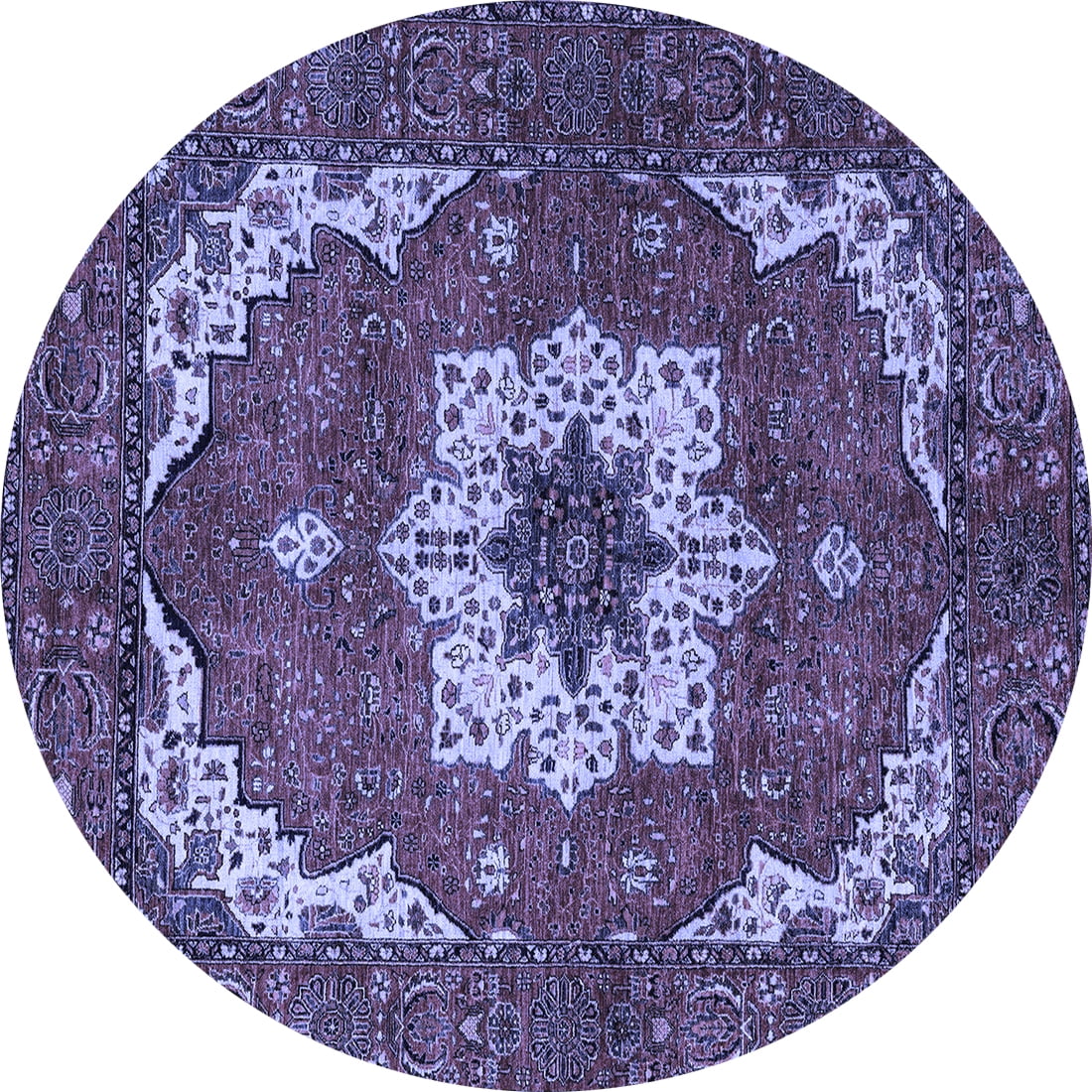Ahgly Company Indoor Round Persian Blue Traditional Area Rugs, 8' Round ...
