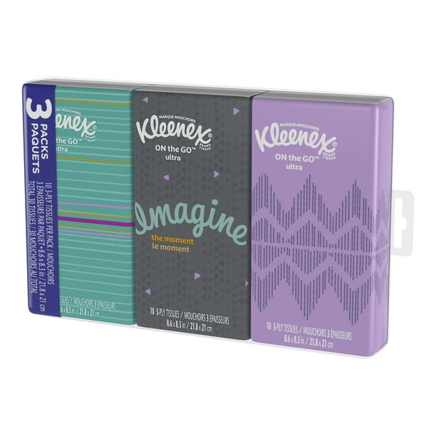 Kleenex ON the GO Ultra - Tissues - 10 sheets (pack of 3) - Walmart.ca