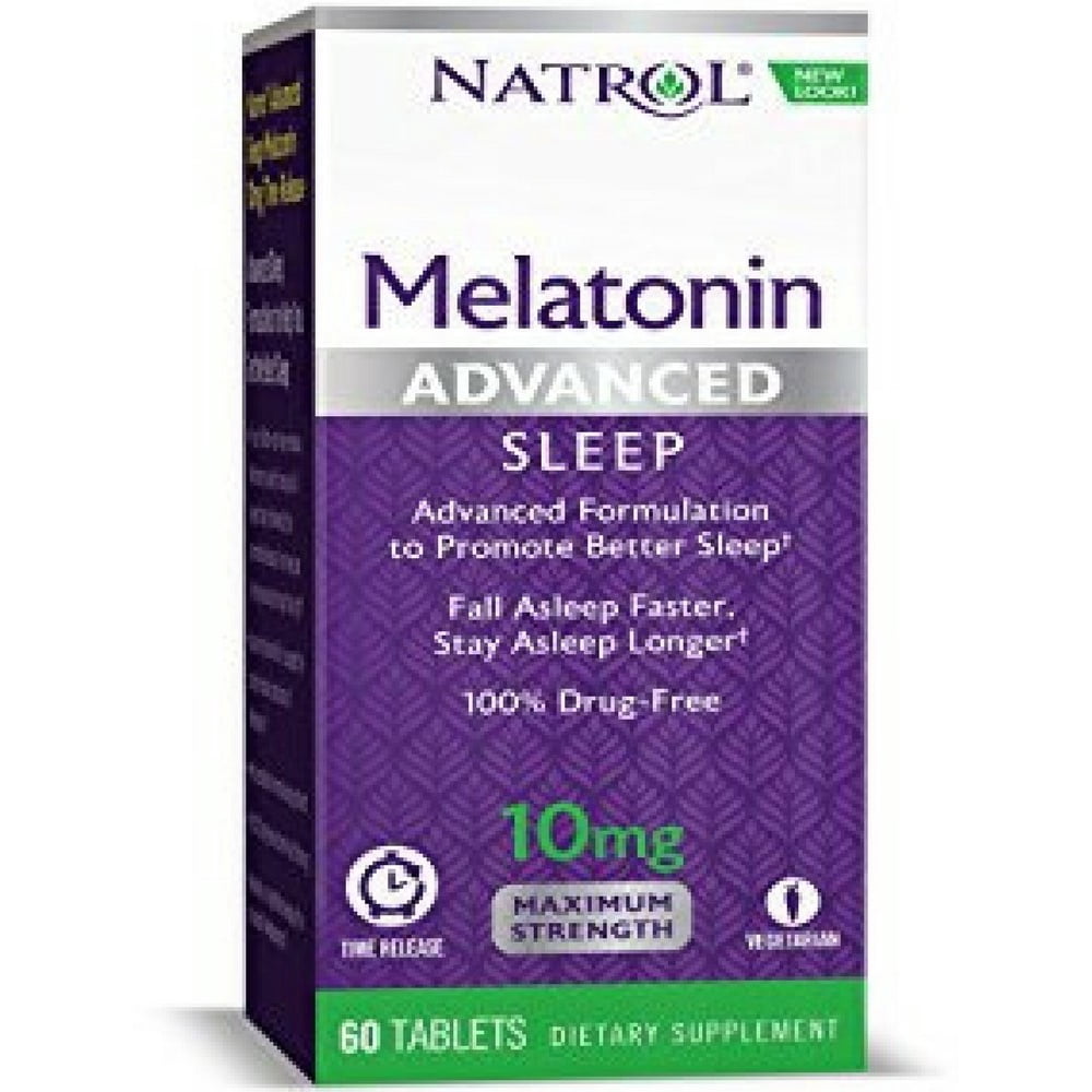 Natrol Advanced Sleep Melatonin Tablets Maximum Strength 10 Mg 60 Ea Pack Of 4