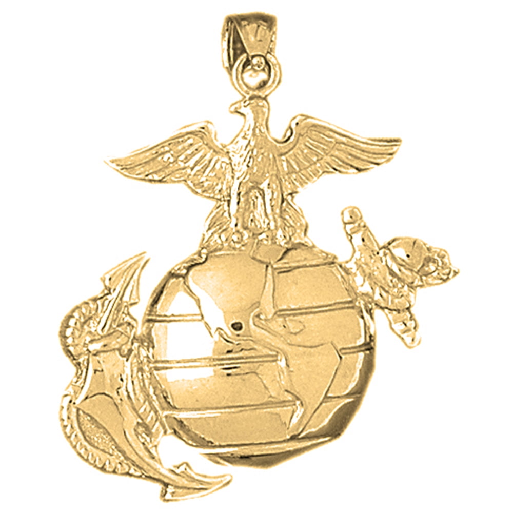 18K Yellow Gold Marine Corps Logo Pendant - 40 mm - Walmart.com