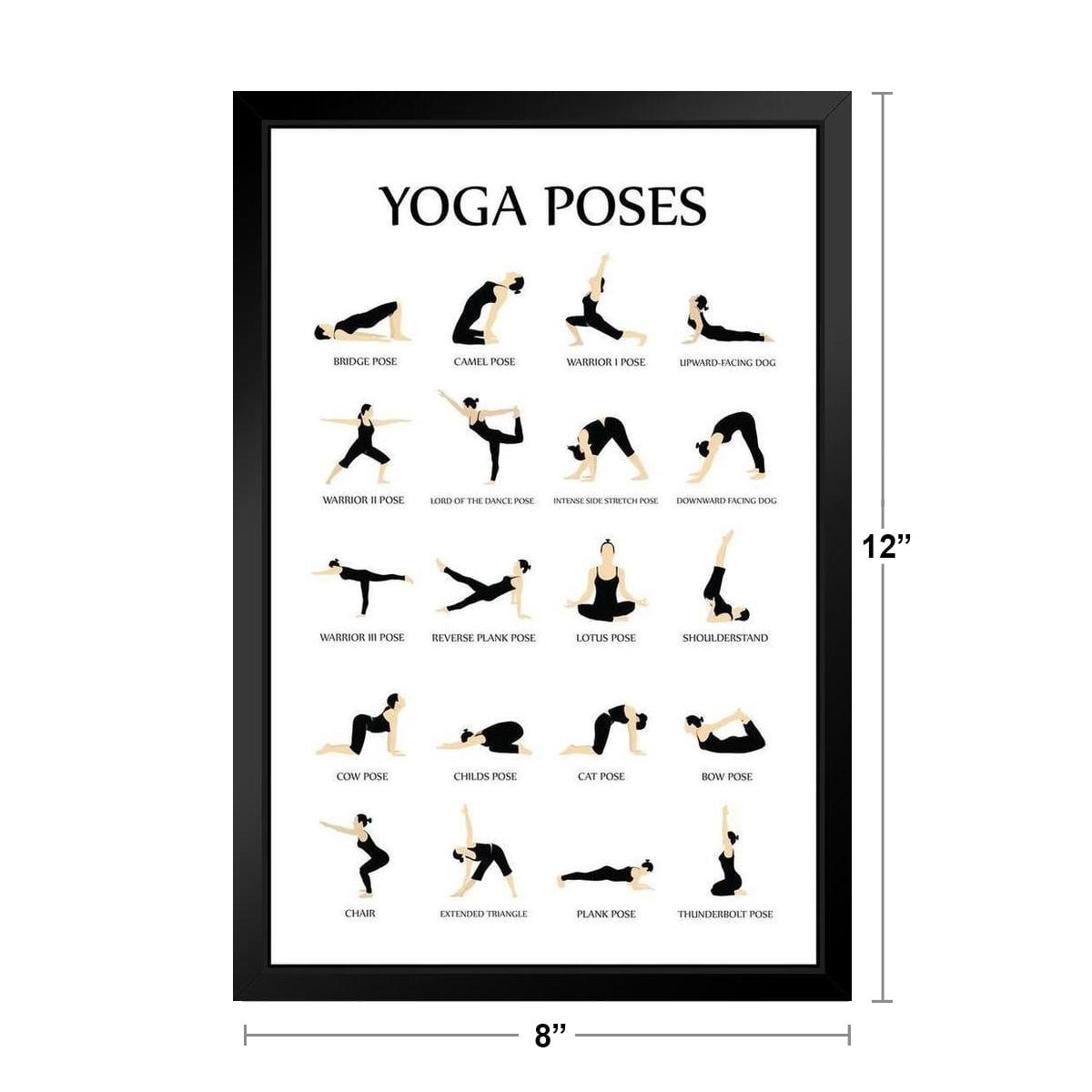 Buy Workout Posters For Home Gym Yoga Poses Reference Chart Studio ...