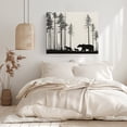 Abstract Canvas Print Wall Art, Forest Walking Bear Family Pine Tree ...