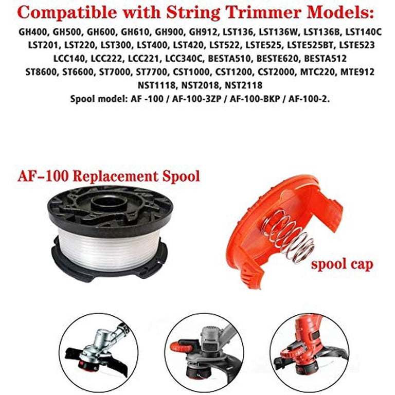 0.065-Inch String Trimmer Line Spool Replacement for Black and Decker ...