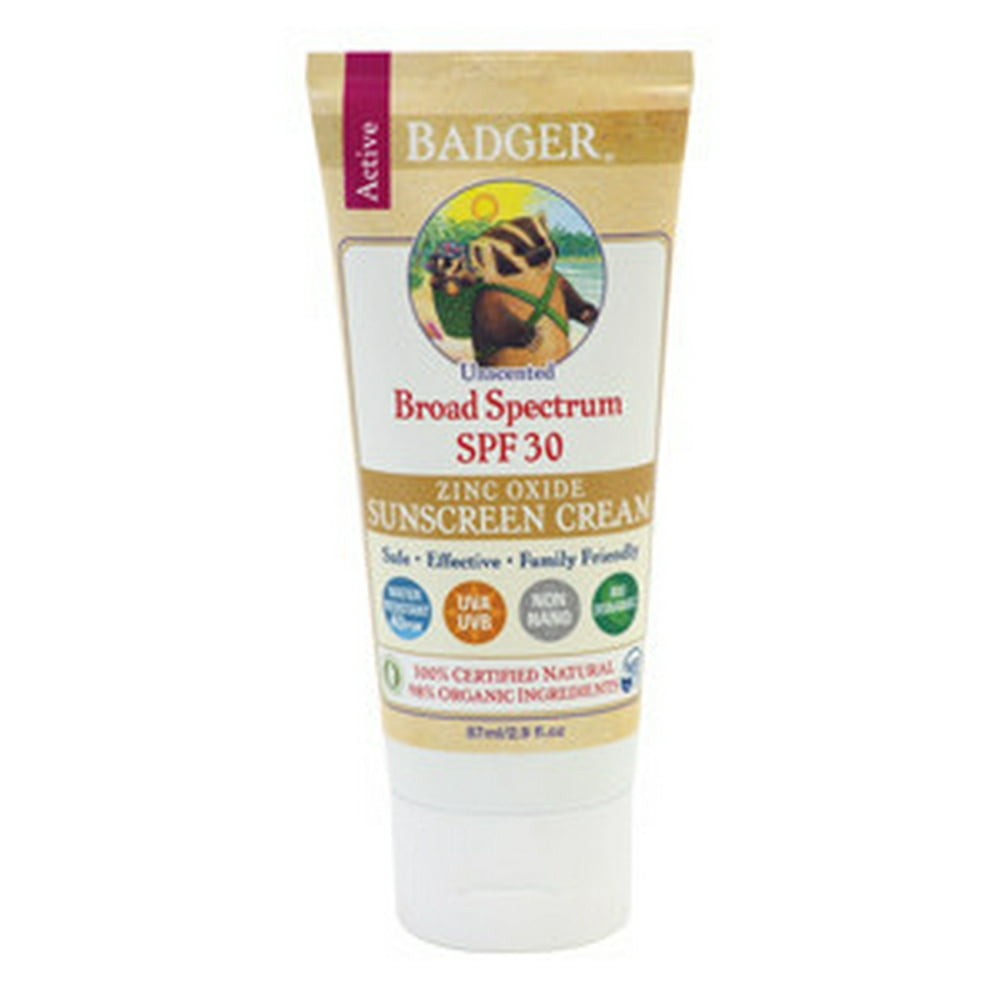 Badger - Sunscreen All Natural Moisturizing Water Resistant Unscented ...