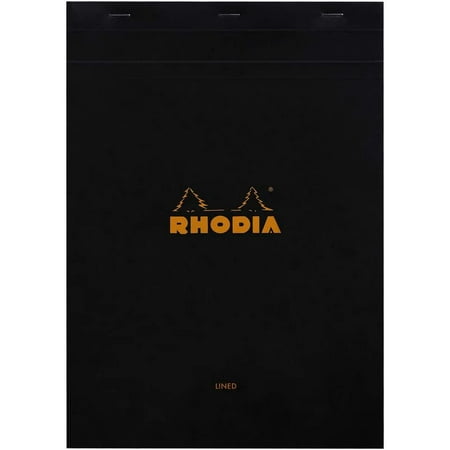 Rhodia Staplebound Pad No.18 - A4 (8.25 x 11.75 inches), Lined, Black ...