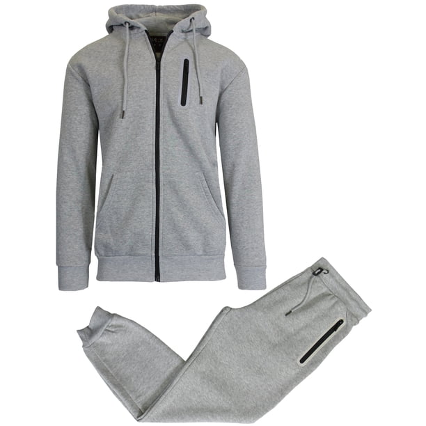 Men’s Fleece-Lined Hoodie & Jogger 2-Piece Set With Reflective Design ...