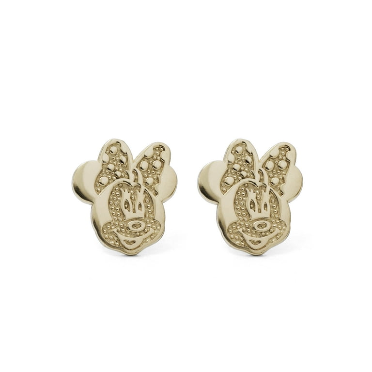 Disney Girls Tween 10kt Yellow Gold Minnie Mouse Stud Earrings Walmart