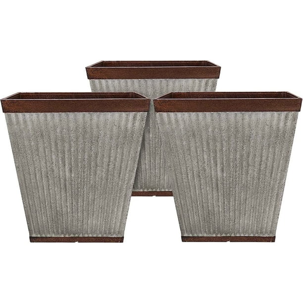 Southern Patio HDR-046851 16 Inch Square Rustic Resin Indoor Outdoor ...