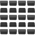 20-Pack Tubing End Caps, 1 x 1/2 Inch Plastic Rectangle Hole Plugs ...